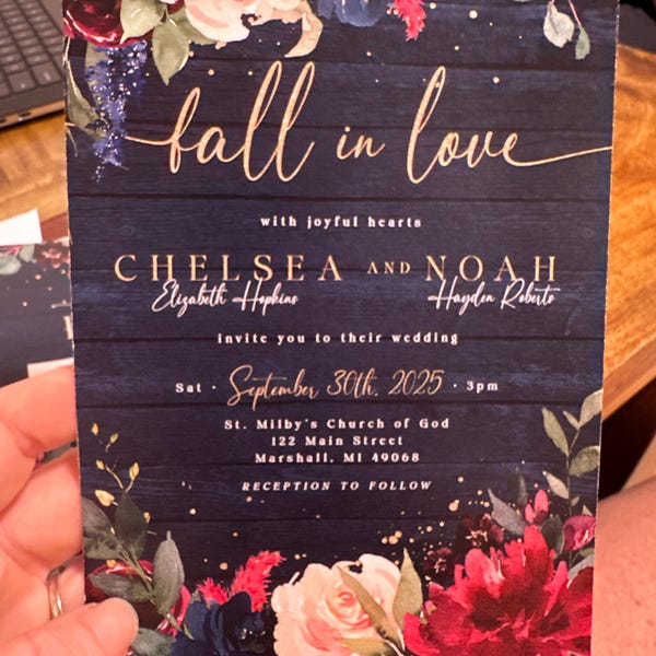 Fall Floral Wedding Invitation Bundle,fall Wedding Bundle,invitation ...