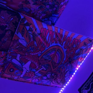 UV Reactive Trippy Backlight Tapestry Psychedelic Wall - Etsy