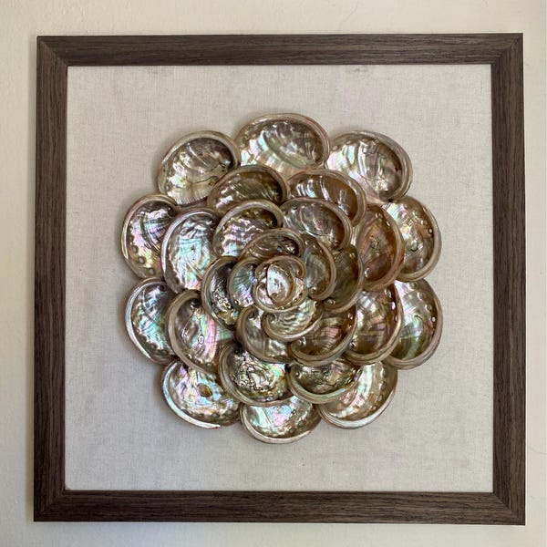 Red Abalone Art, Shell Wall Art, 3D Shell Art, Coastal Shell Art ...