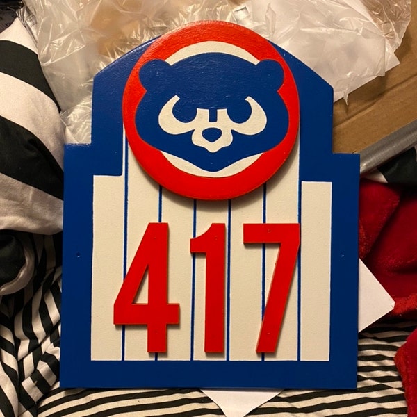Chicago Cubs Address Sign "cubbies" Custom Made With Your Address ...