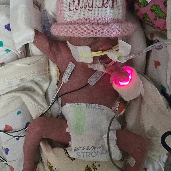 Personalized Knit Preemie Hat, Baby Name Announcement - Etsy