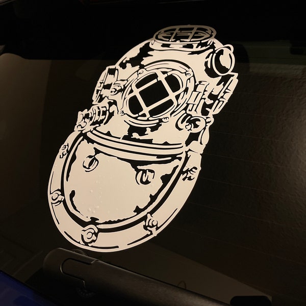 Vintage Commercial Diving Helmet Vinyl Decal © Laced up Decals Sku ...