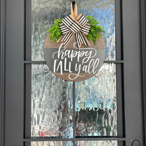 Fall Front Door Decor | Happy Fall Y'all | Fall Door Hanger | Fall ...