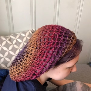 Netted Hair Snood - PDF Crochet Pattern - Instant Download - Etsy