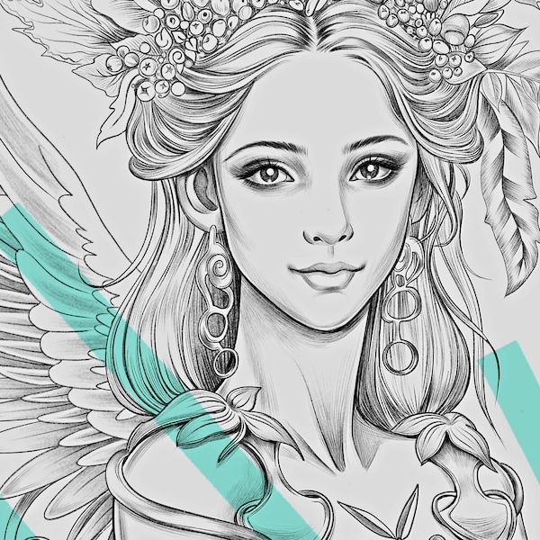 Cute Clown Girl - Premium Coloring Page, Grayscale Coloring Page ...