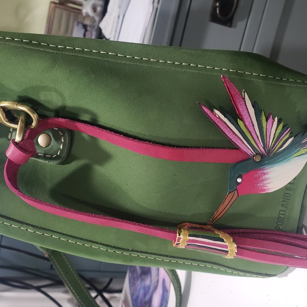 Handmade Leather Hummingbird Bag Charm: Colorful Bird Lover Gift - Etsy