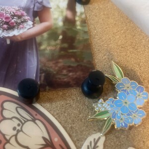 Forget Me Not Pin, Botanical Enamel Pin, Blue Flower Artwork, Original ...