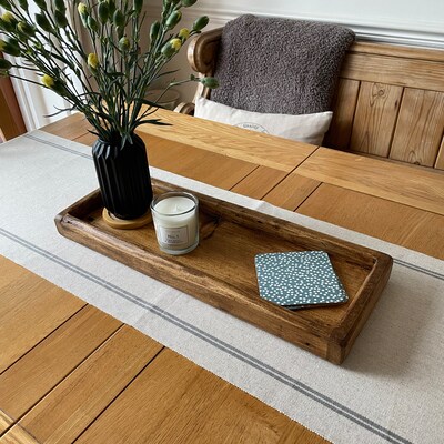 Shallow Reclaimed Wood Tray / Bathroom Tray / Tea Tray / Coffee Tray ...