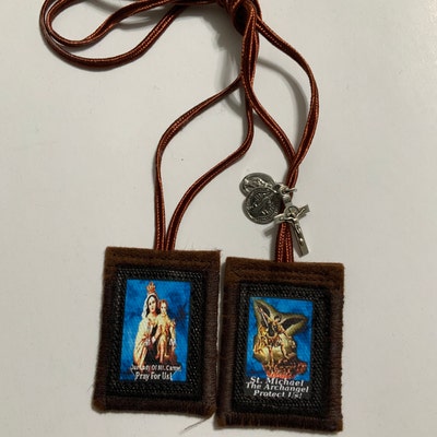 St. Michael the Archangel Brown Scapular Handmade 100% Wool in USA - Etsy