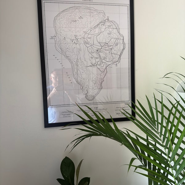 Jurassic Park Map Minimalist Poster Isla Nublar Movie Film Print ...