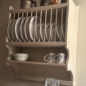 Hanging Plate Rack, Compact 25w Farmhouse Plate Rack, Holds 12 Plates ...