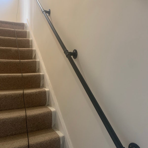 Industrial Vintage Stair Handrail - Rustic Cast Iron Bannister With ...