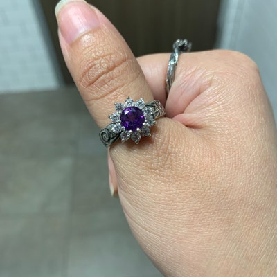 Alexis Ring Trio Vintage Engagement Sterling Silver Asscher - Etsy