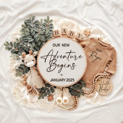 Pregnancy Announcement Digital Baby Announcement Editable Template ...