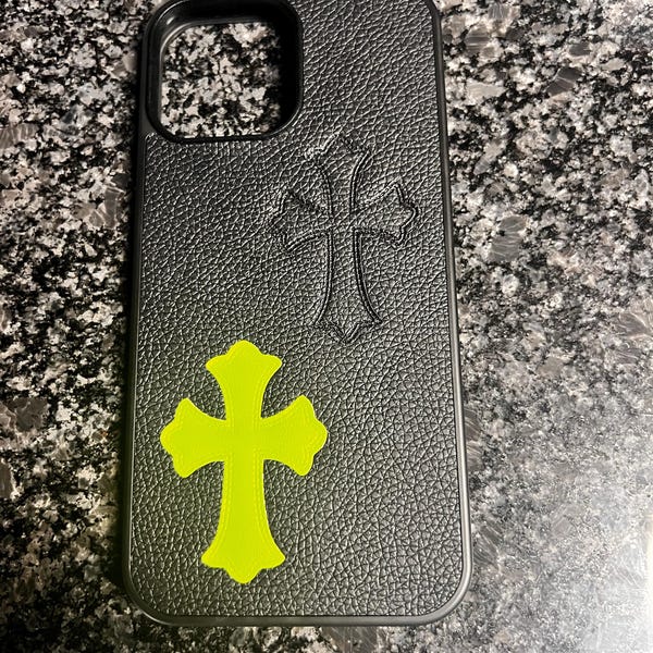 Gothic Denim & Leather Style Phone Case | Y2K Grunge Cross Shockproof ...