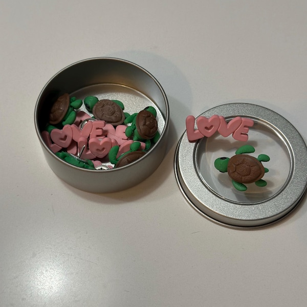 6 Cute Flower Push Pins - Adorable Floral Thumb Tacks for Office, Home ...