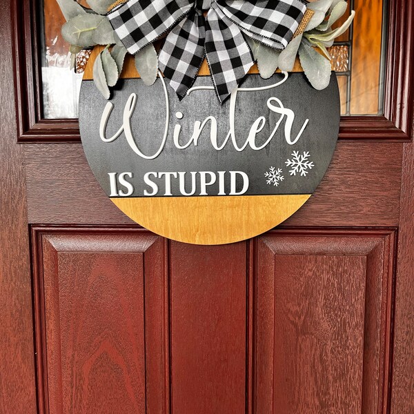 Winter Wreath| Front Door Hanger |let It Snow|personalized |door Wreath ...