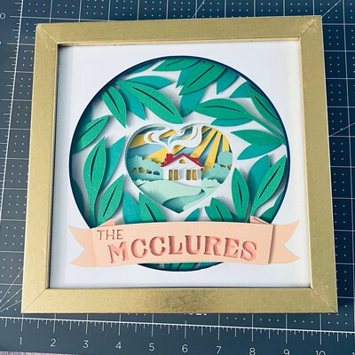 Family Name Shadow Box SVG Template, 3D SVG House Layered Paper Cut ...