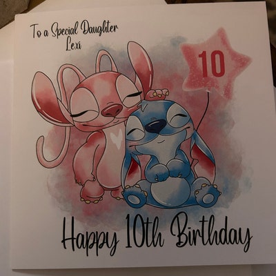Personalised Stitch Birthday Card, Daughter Card, Sister Card, Friend ...