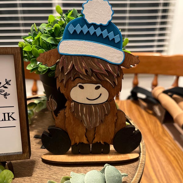 Highland Cow 3D Layered Cardstock Shadowbox. Handmade, Unique Home ...