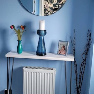Black Console Table With Handmade Industrial Steel Legs Hallway Table ...