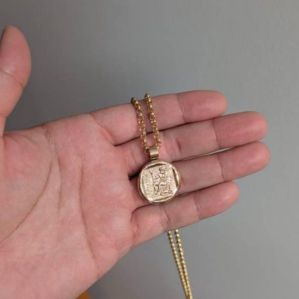 10k Gold Real King Midas Coin Necklace | Ancient Phyrgian Greek Coin ...