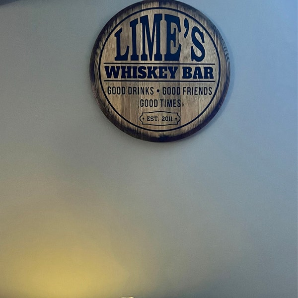 Bourbon Barrel Bar Sign - Personalized Name and Date - Authentic KY ...