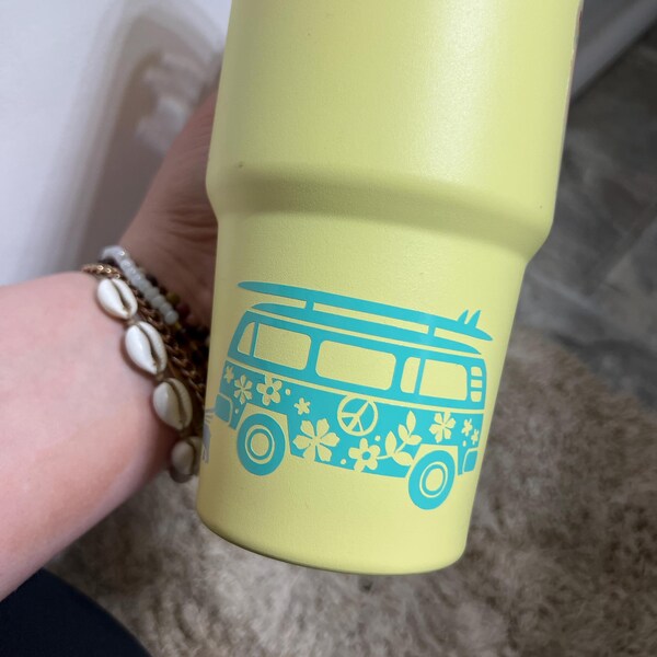 Turtle Car Decal, Sea Turtle Decal, Hibiscus Turtle Decal, Laptop Decal ...