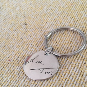 Actual Handwriting Keychain Customized Keychain Signature | Etsy