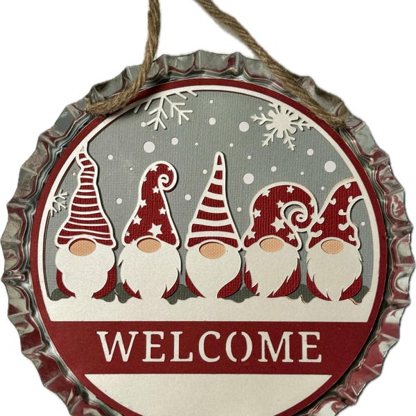 3D Gnome Welcome Shadow Box, Christmas Shadow Box Svg, Merry Christmas ...