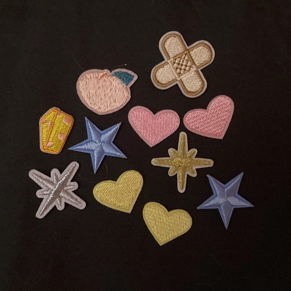 Tiny Periwinkle Star Patches | 2x Mini Blue Stars Uchuu Kei Iron-on ...