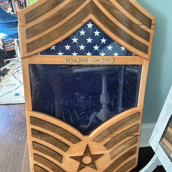 Heritage Air Force Retirement Shadow Box, Wall Hanging, Wood, Office ...