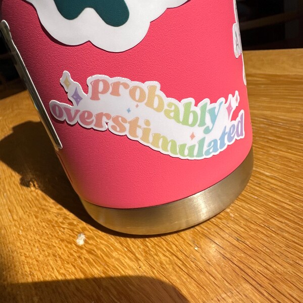 Probably Overstimulated Waterproof Retro Sticker - Etsy