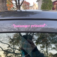 Passenger Princess Car Mirror Decal, Pink Car Mirror Sticker, Rear View ...