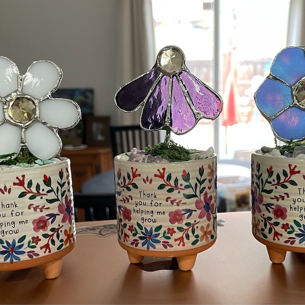 Stained Glass Plant Stakes Pattern, Beginner Stained Glass Pattern, PDF ...