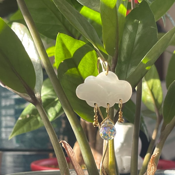 Small Rain Cloud Plant Stake. House Plant Decor. Wire Plant Stake ...