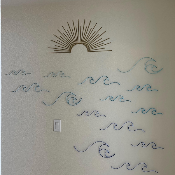Ocean Waves Wire Art | Single Line Wire Art | Waves Wall Art - Etsy