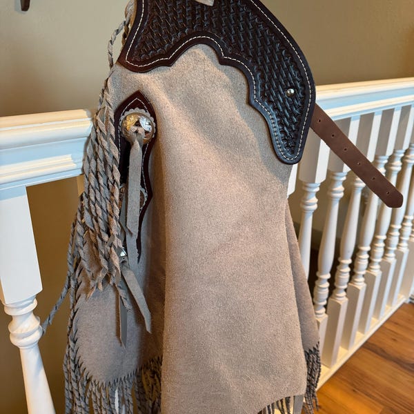 Custom Made Batwing Leather Chaps/ Rough Out Rodeo Chaps/new/r Bar K - Etsy