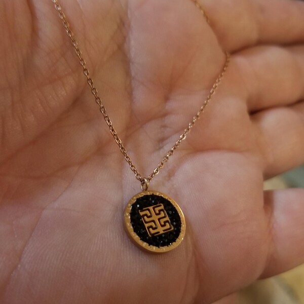 Greek Sun Necklace, Ancient Greek Design Pendant, Vergina Sun Necklace ...