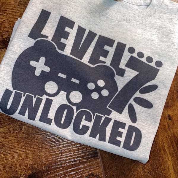 Level 7 Unlocked Svg, 7th Birthday Svg, Gamer Birthday Svg, Kids Gaming ...