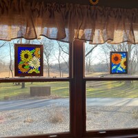 Red Tailed Hawk Stained Glass Mosaic Artwork, Bird Panel for Hanging in ...
