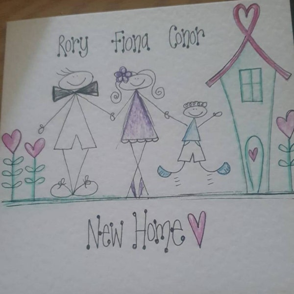 Individually Hand Drawn New Home Card. Can Be Personalised - Etsy