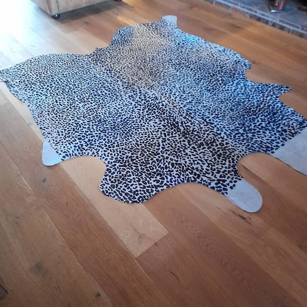 New GIRAFFE Printed Cowhide Rug Genuine Natural Hair on LARGE Brown ...