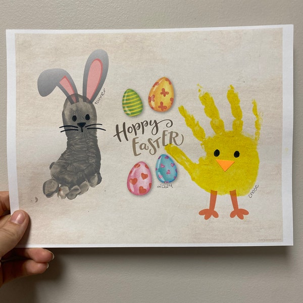 Bunny Chick / Footprint Handprint Hand Foot Art Craft / Hoppy Happy ...
