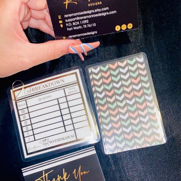 FOILED Mercury Glass Cash Envelope Set Set of 5 Cash Envelopes Sinking ...