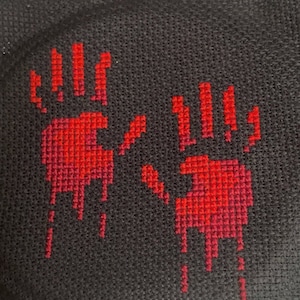 Bloody Handprints Cross Stitch Pattern Horror, Gothic, True Crime ...