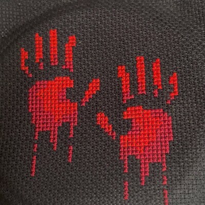 Bloody Handprints Cross Stitch Pattern Horror, Gothic, True Crime ...