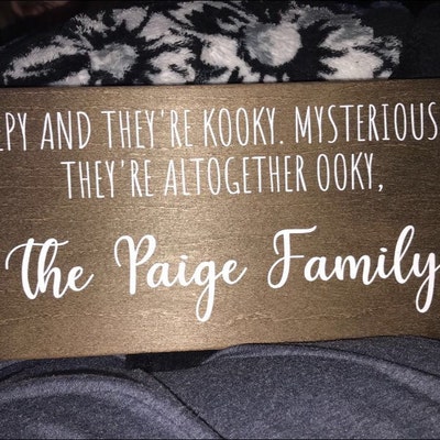 Addams Family Sign,personalized,your Surname,tombstone Shape,halloween ...