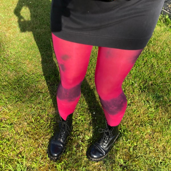 TIE DYE Tights - MOSS Colourway -green, White, Dip Dye, Fun, Unique ...