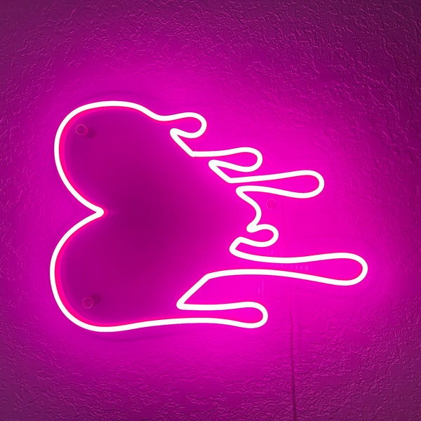 Heart Decoration Led Neon Sign, Dripping Heart Neon Sign, Neon Heart ...